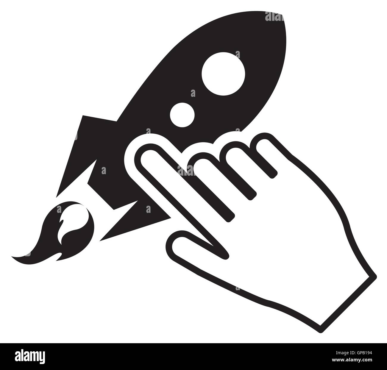 rocket and hand pointer icon Stock Vector Image & Art - Alamy