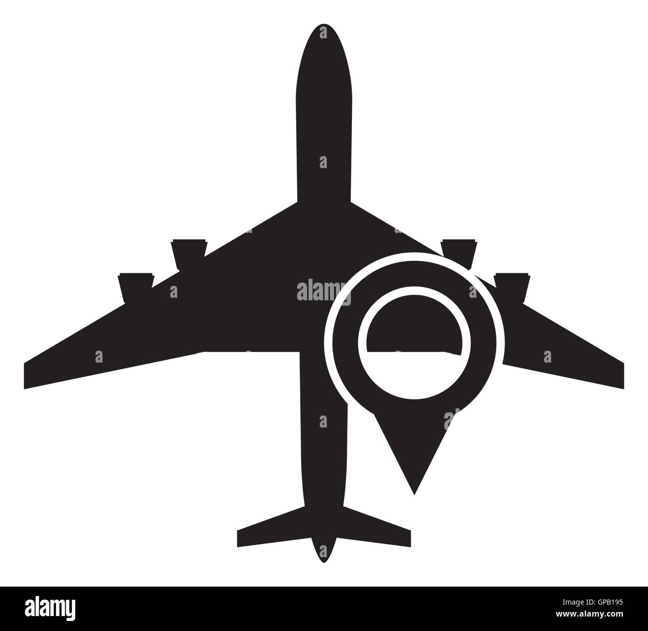 airplane and gps map pointer icon Stock Vector Image & Art - Alamy