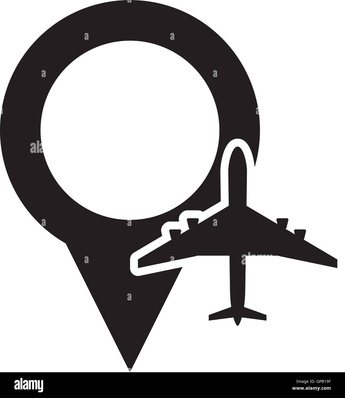 gps map pointer and airplane icon Stock Vector Image & Art - Alamy