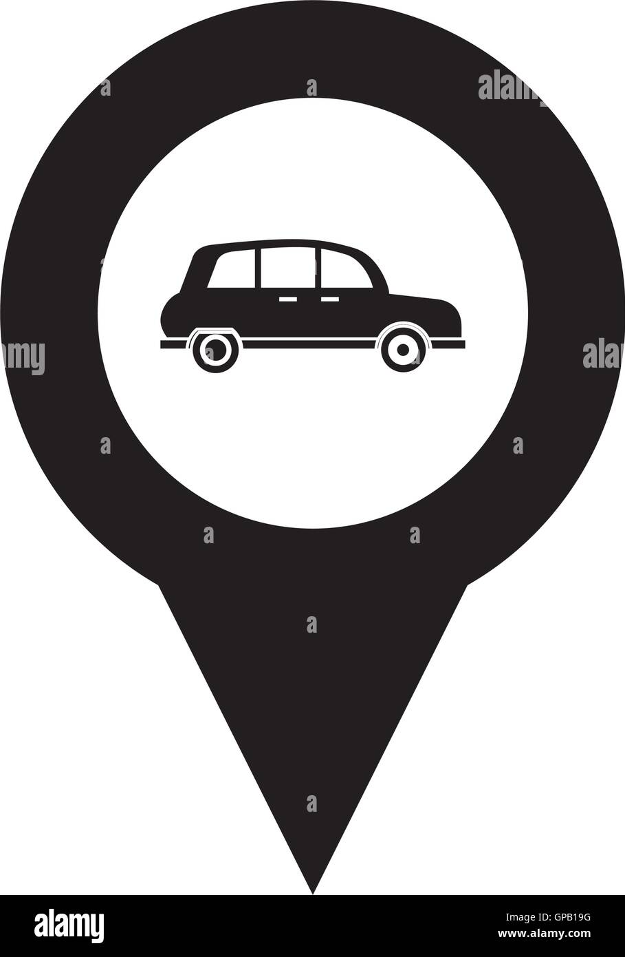 car and gps map pointer icon Stock Vector Image & Art - Alamy