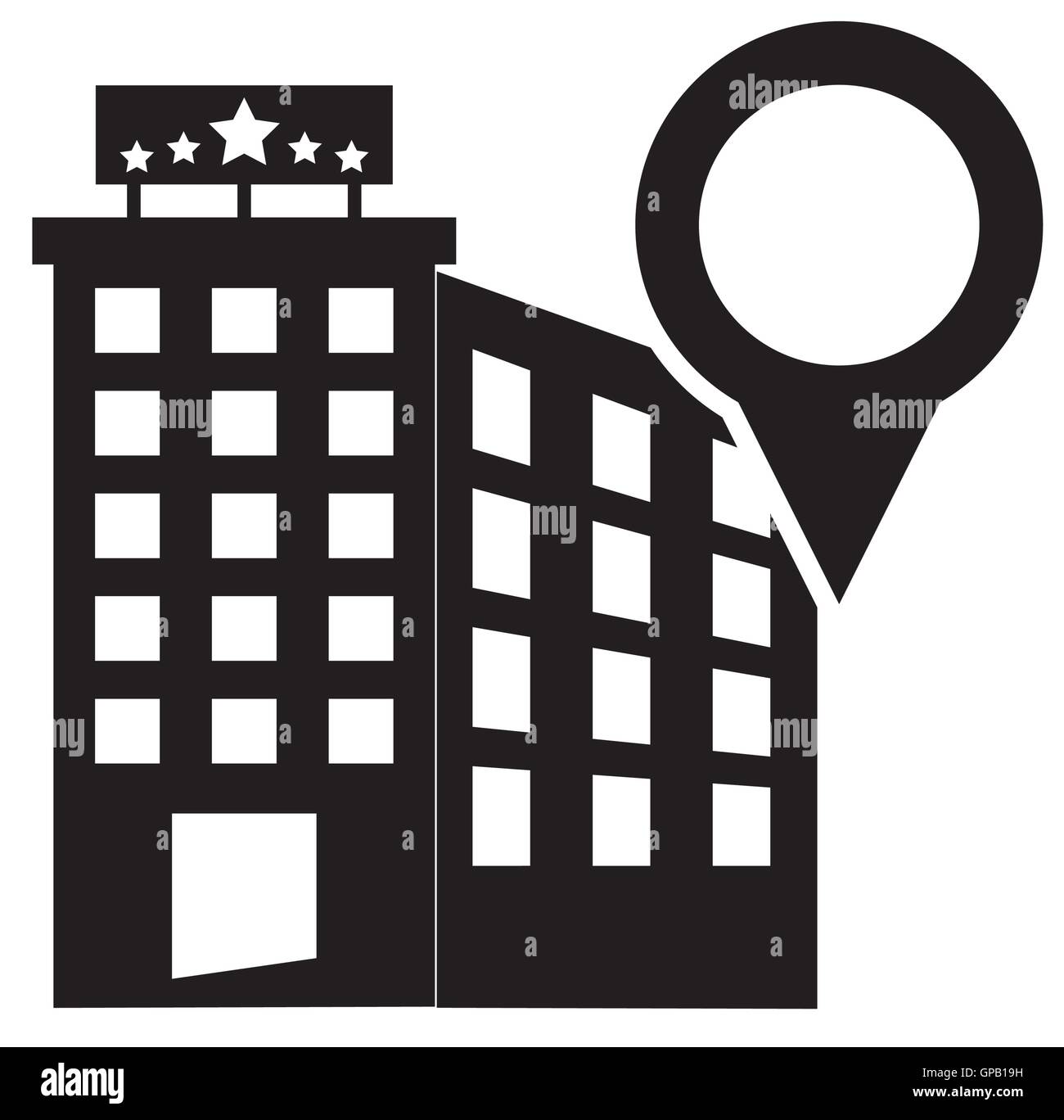 gps map pointer and hotel icon Stock Vector Image & Art - Alamy