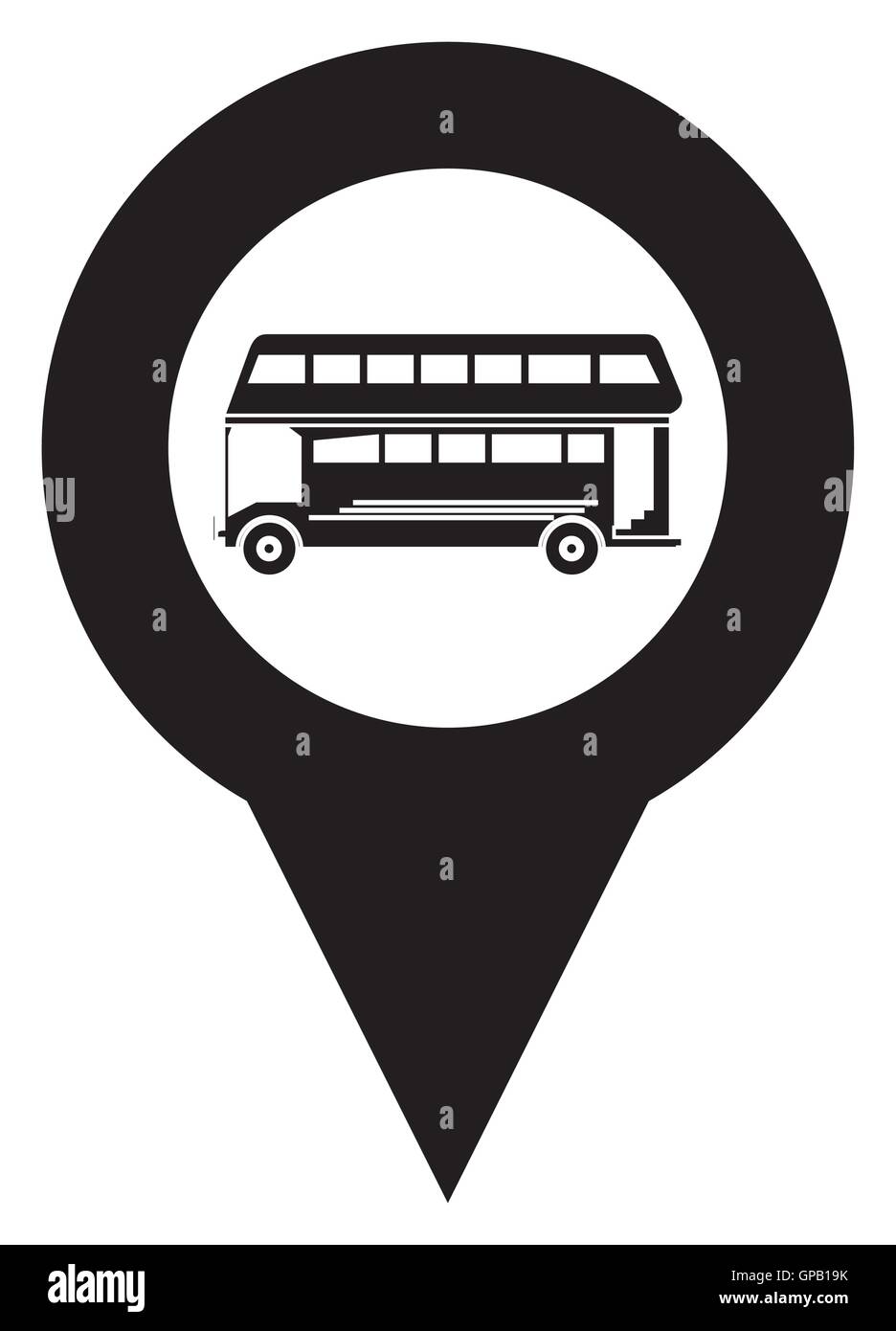 Map marker icon bus Cut Out Stock Images & Pictures - Alamy