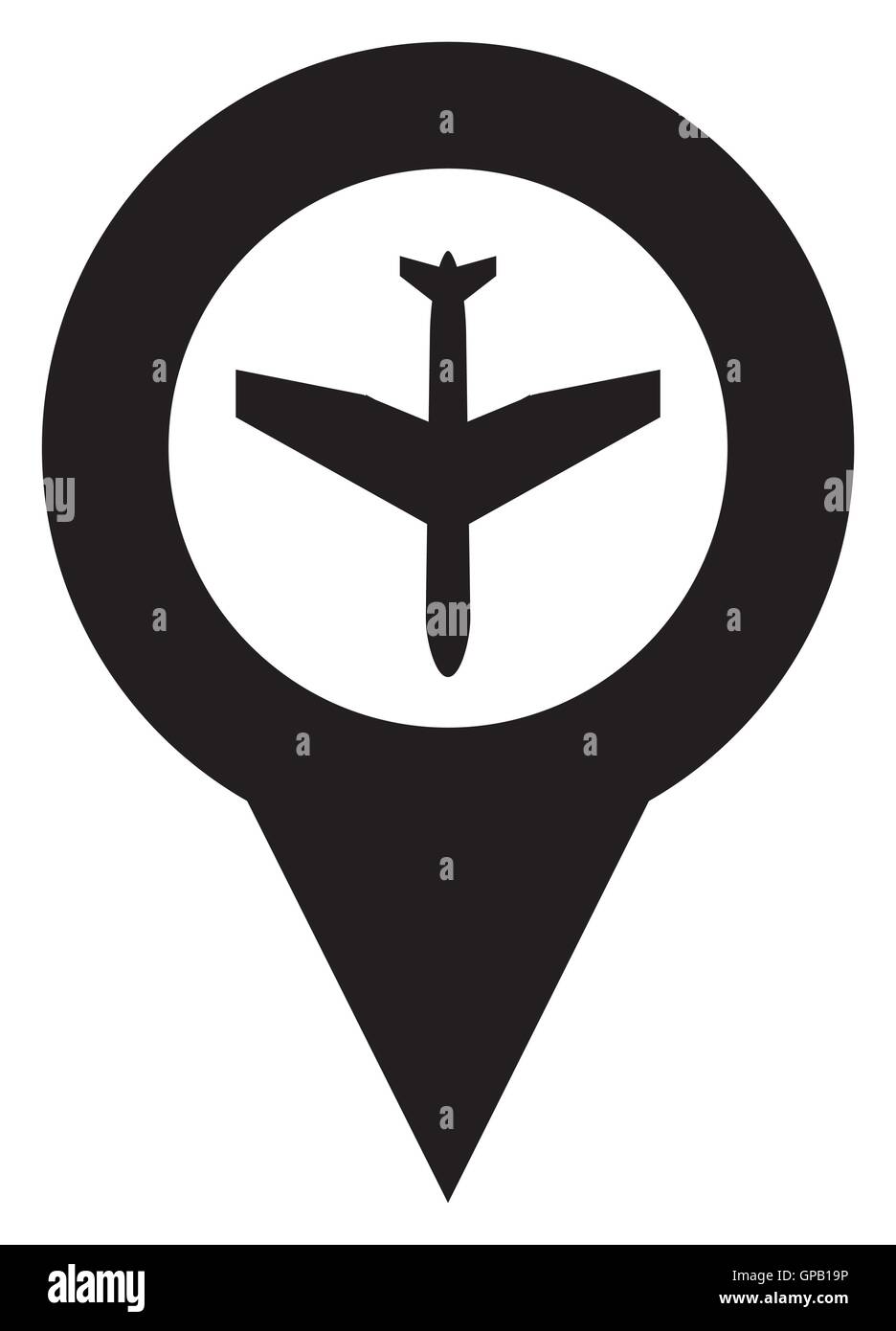 gps map pointer and airplane icon Stock Vector Image & Art - Alamy
