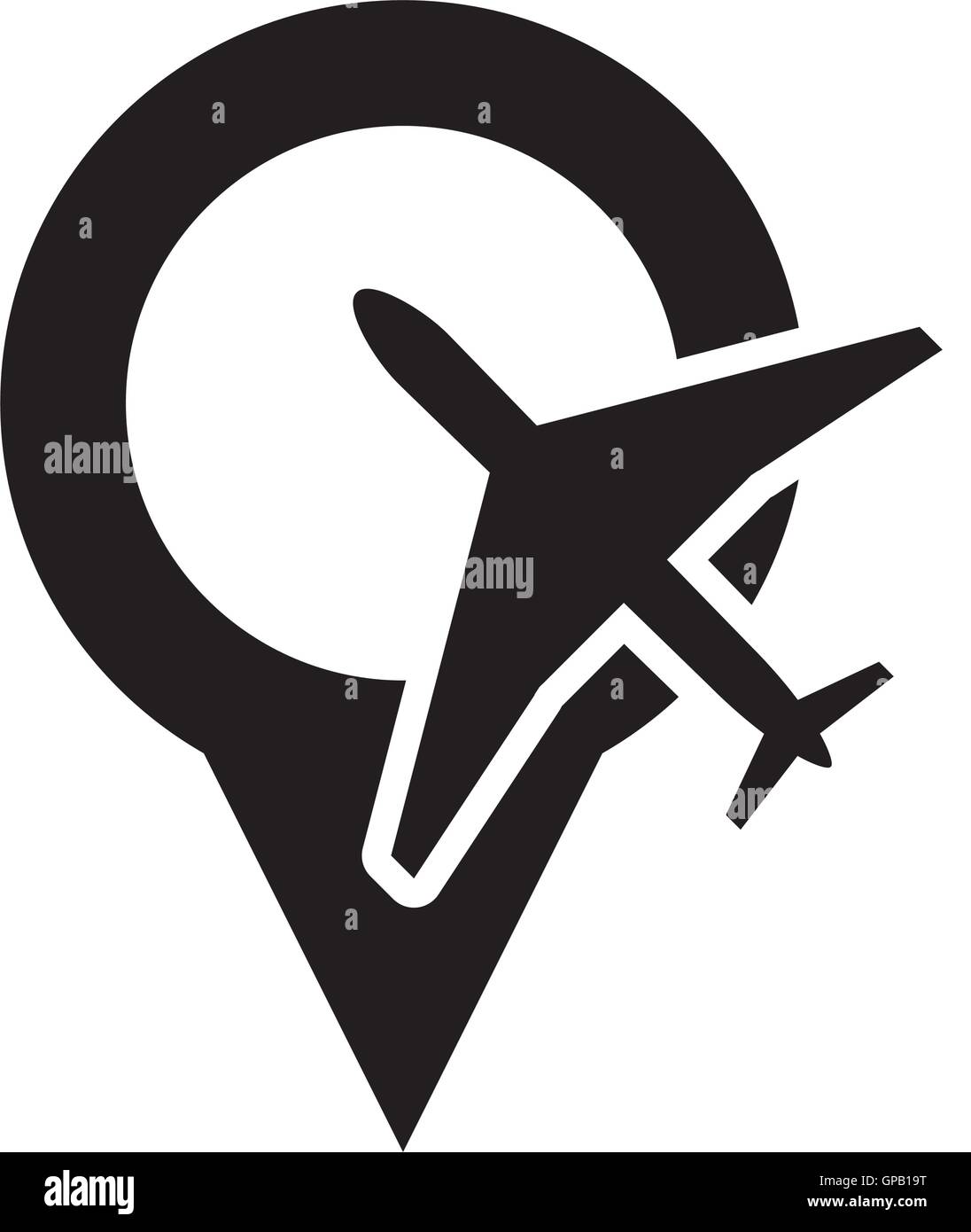 gps map pointer and airplane icon Stock Vector Image & Art - Alamy