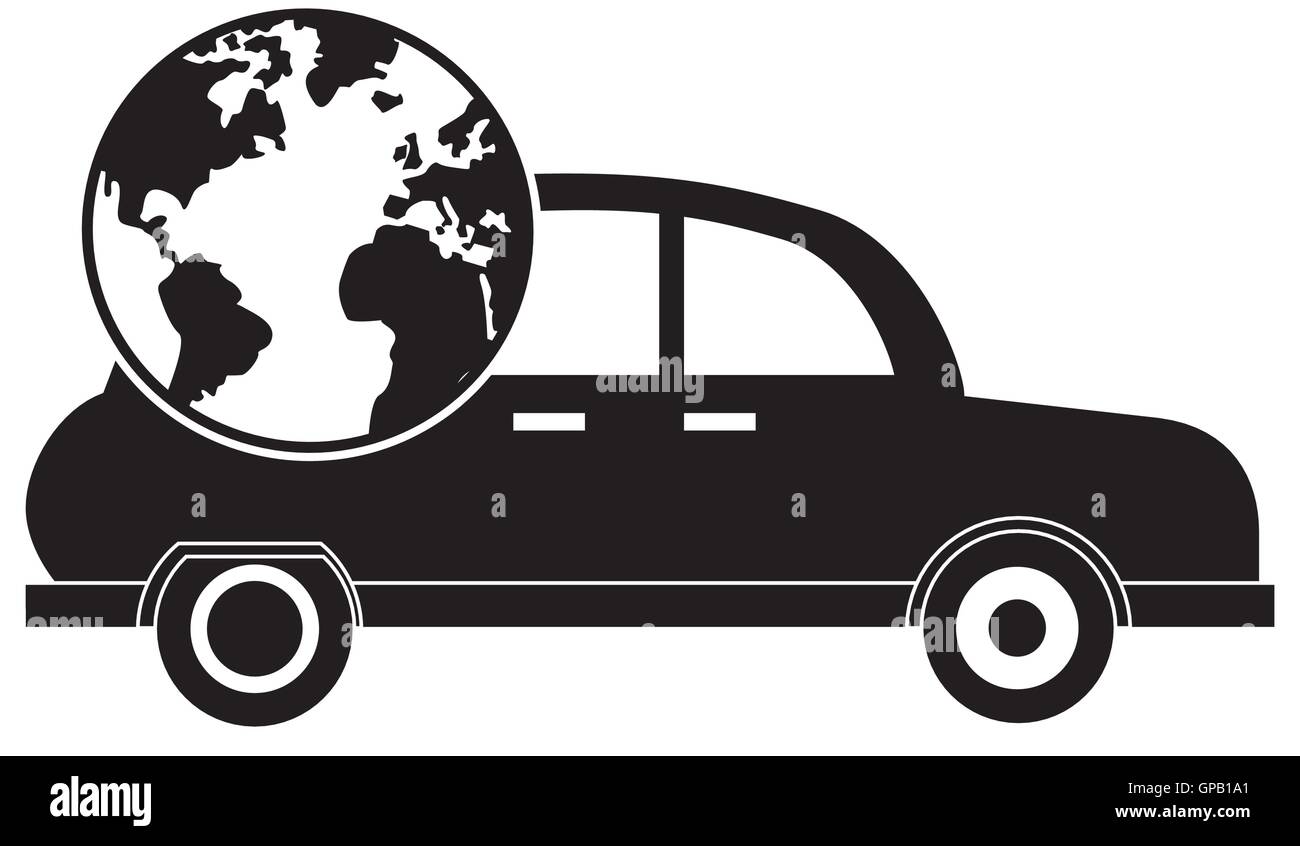 car and earth globe icon Stock Vector Image & Art - Alamy