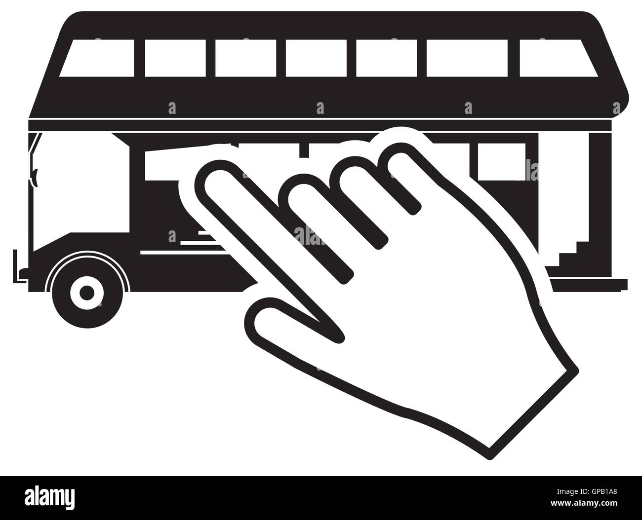 bus and hand pointer icon Stock Vector Image & Art - Alamy
