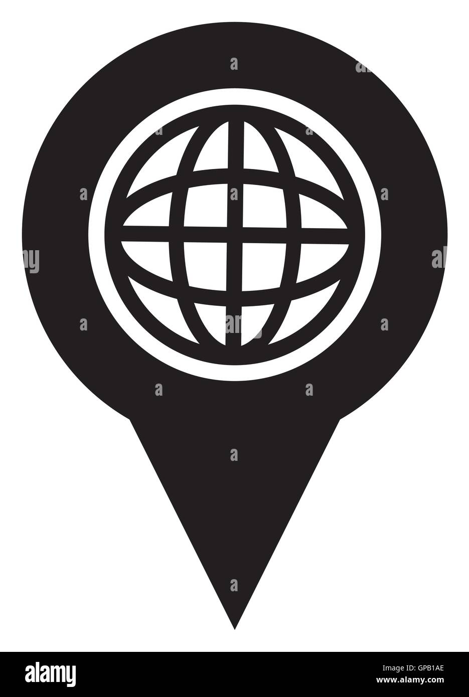 earth globe diagram and gps map pointer icon Stock Vector Image & Art ...