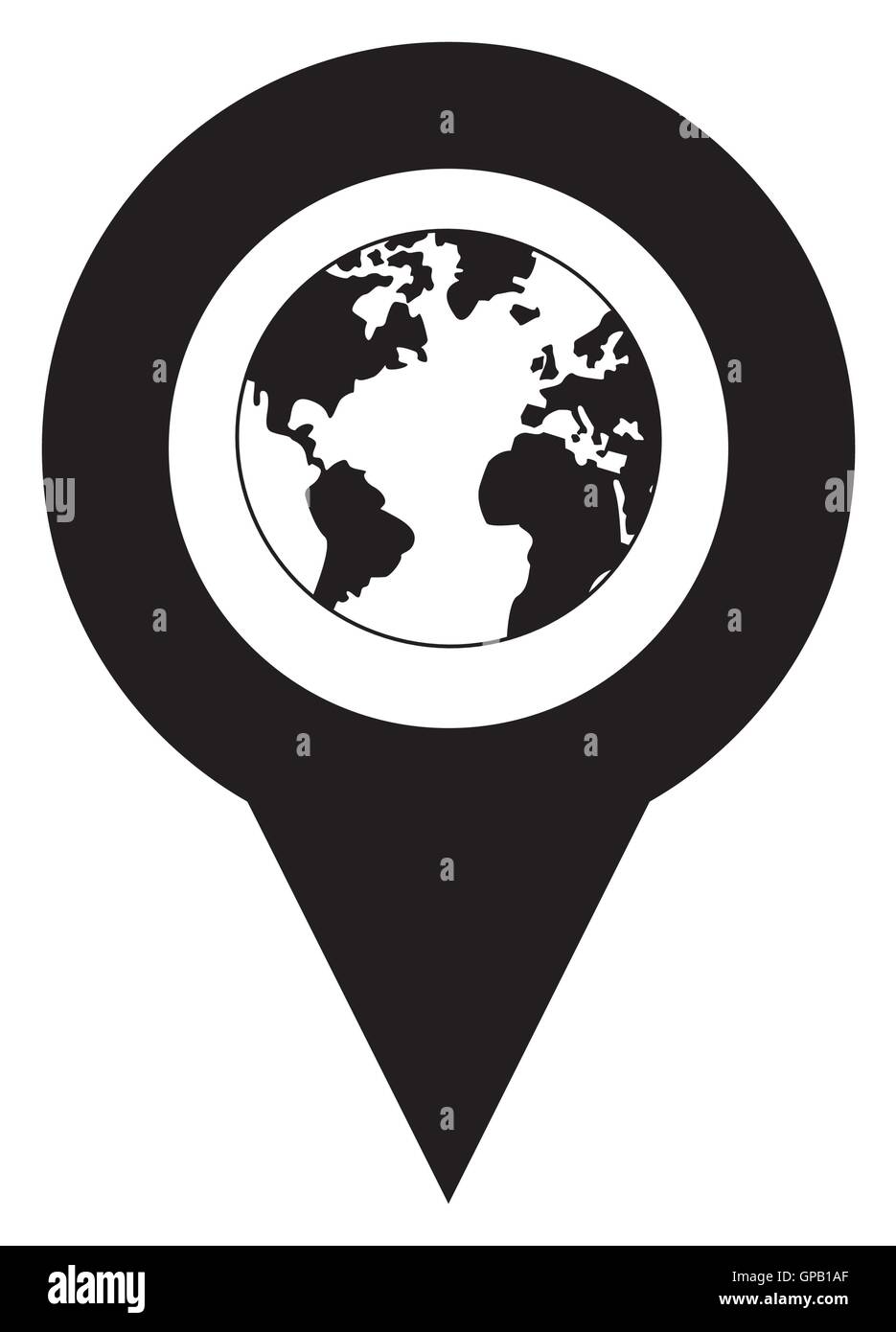 earth globe and gps map pointer icon Stock Vector Image & Art - Alamy