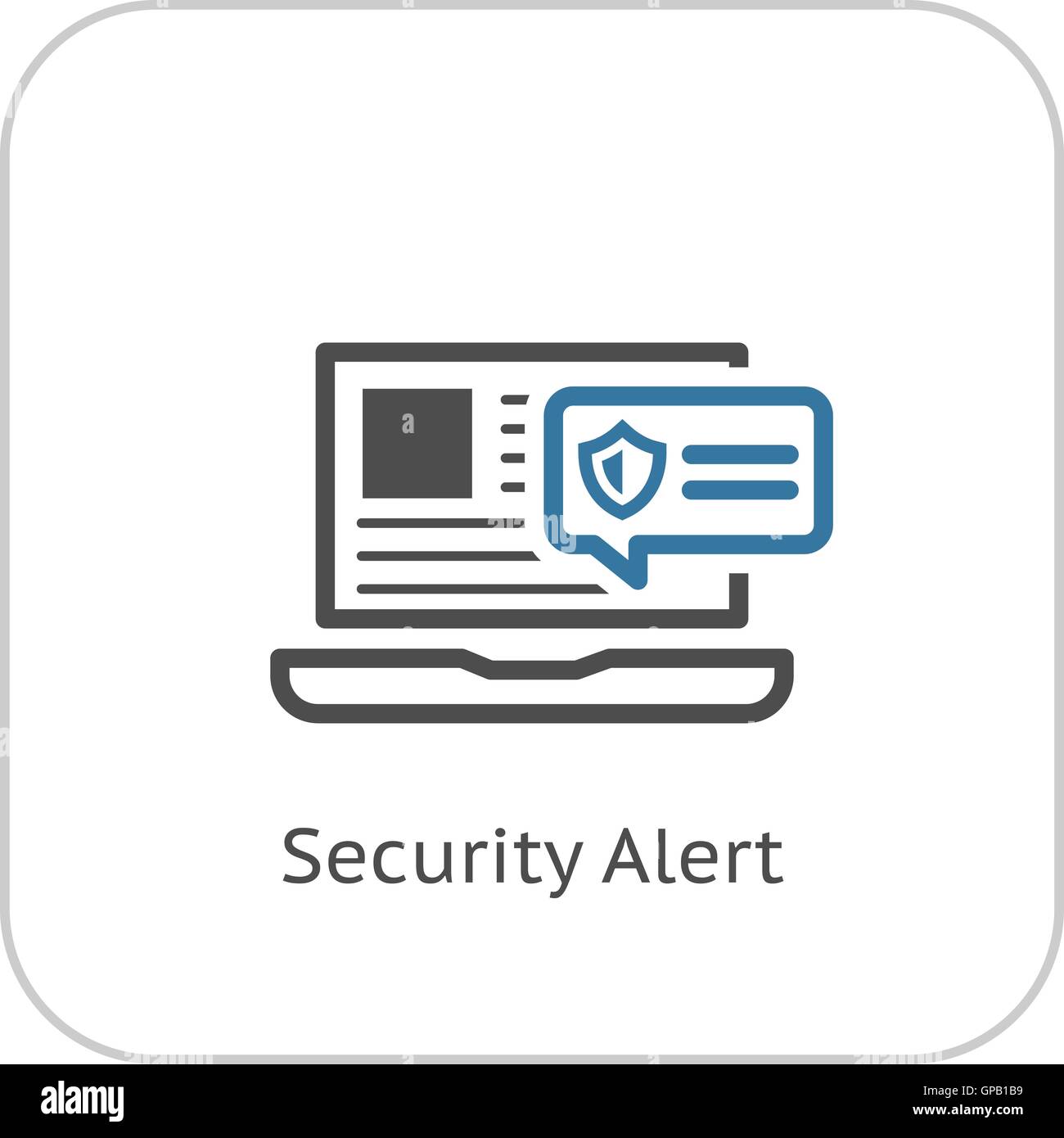 Security Alert Icon. Flat Design Stock Vector Image & Art - Alamy