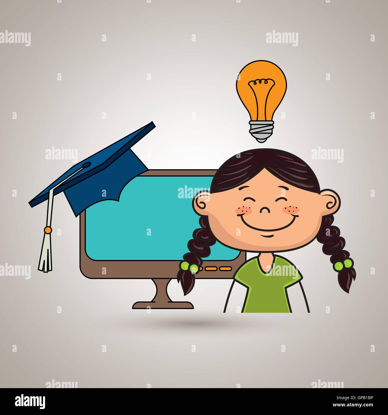 girl student laptop idea graduation Stock Vector Image & Art - Alamy