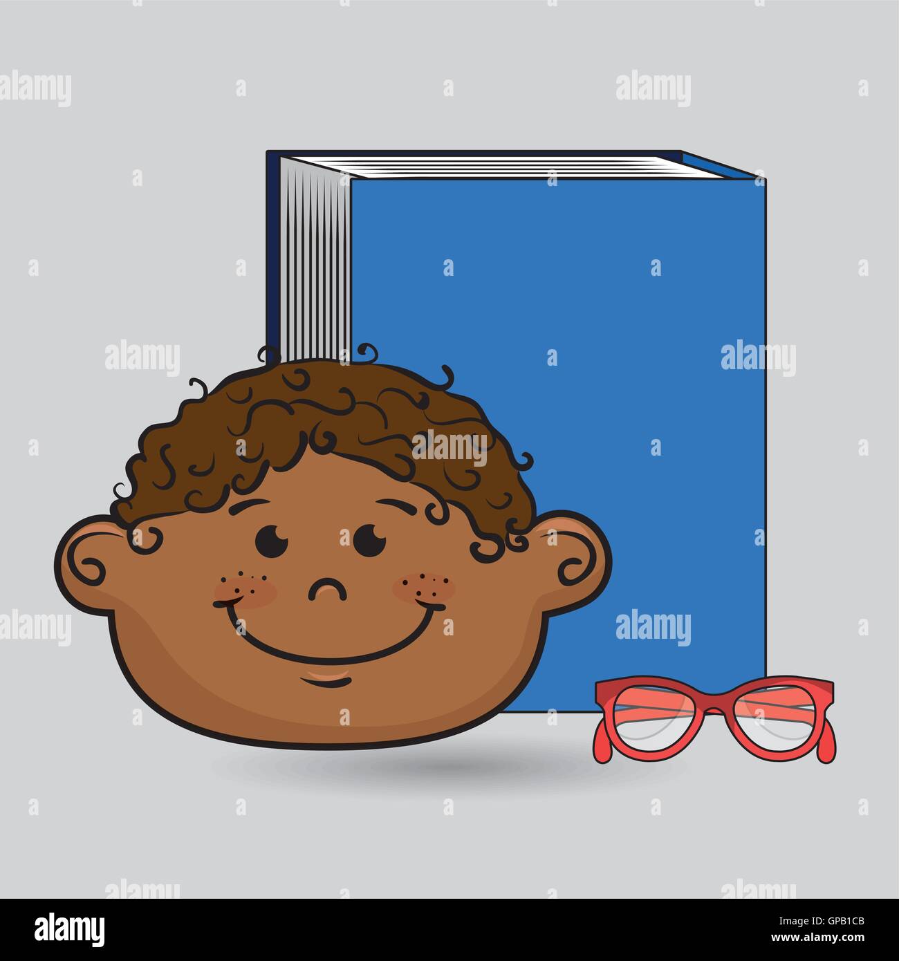 student boy book glasses study Stock Vector Image & Art - Alamy