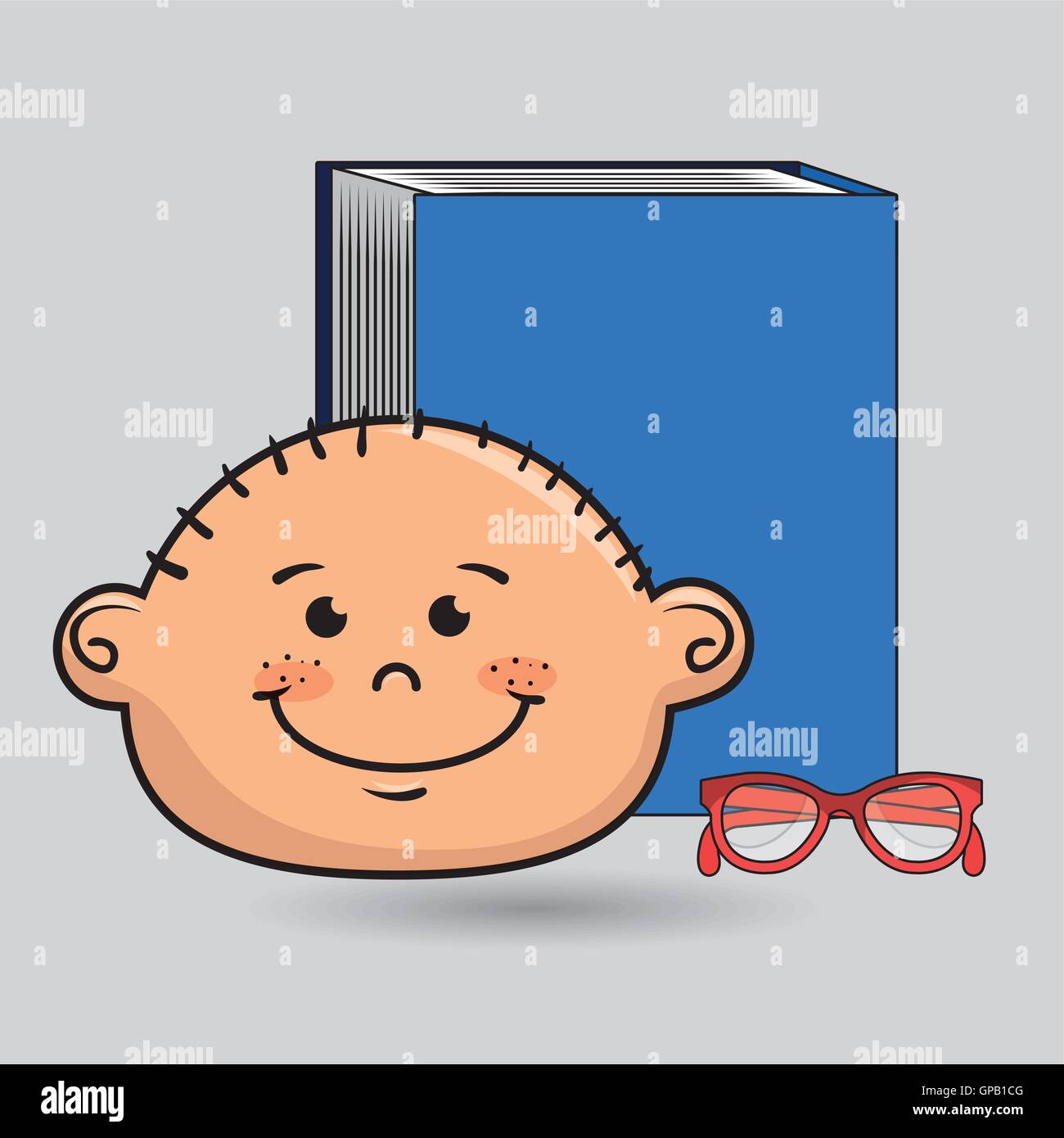 student boy book glasses study Stock Vector Image & Art - Alamy