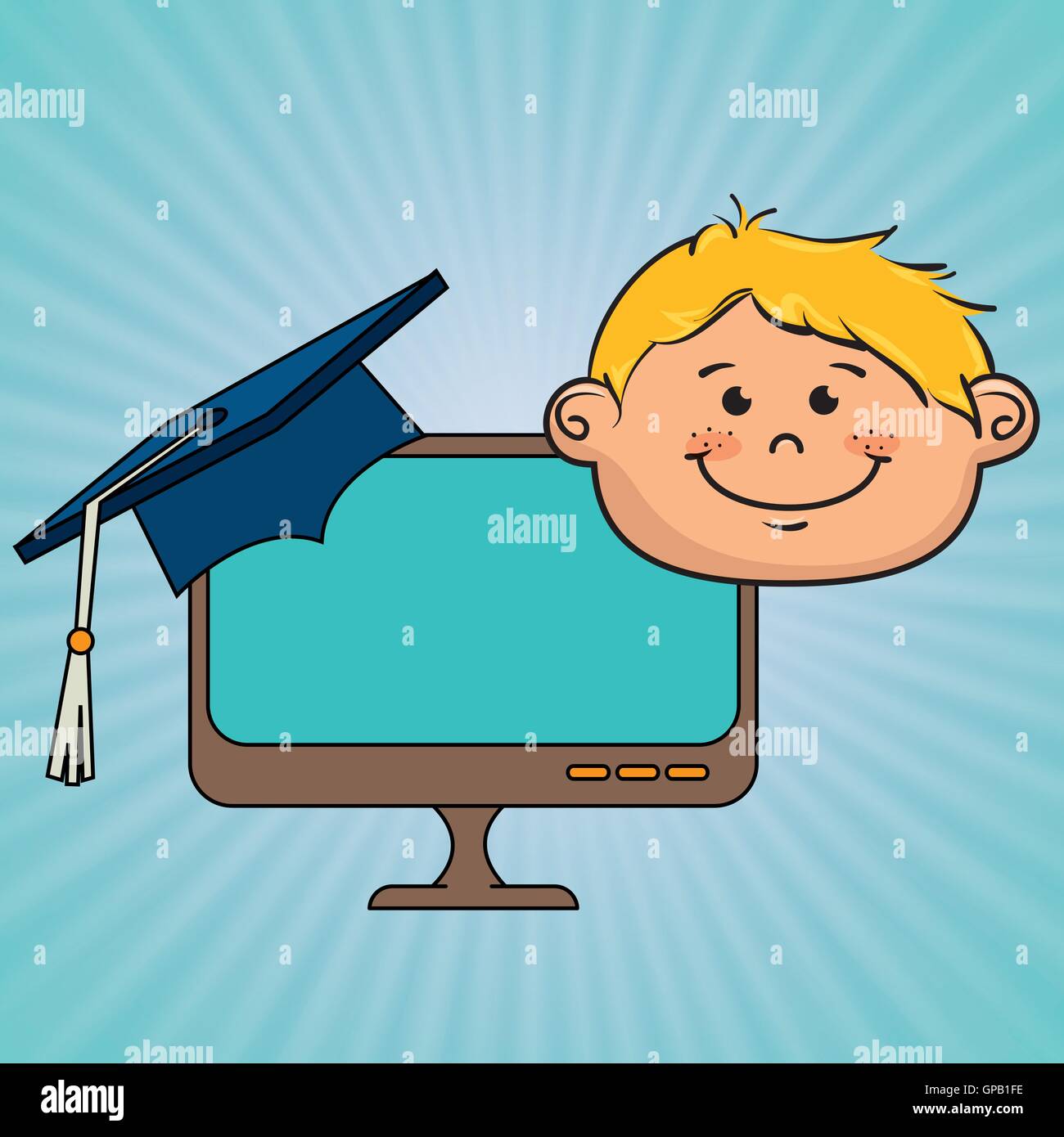 student boy laptop idea graduation Stock Vector Image & Art - Alamy