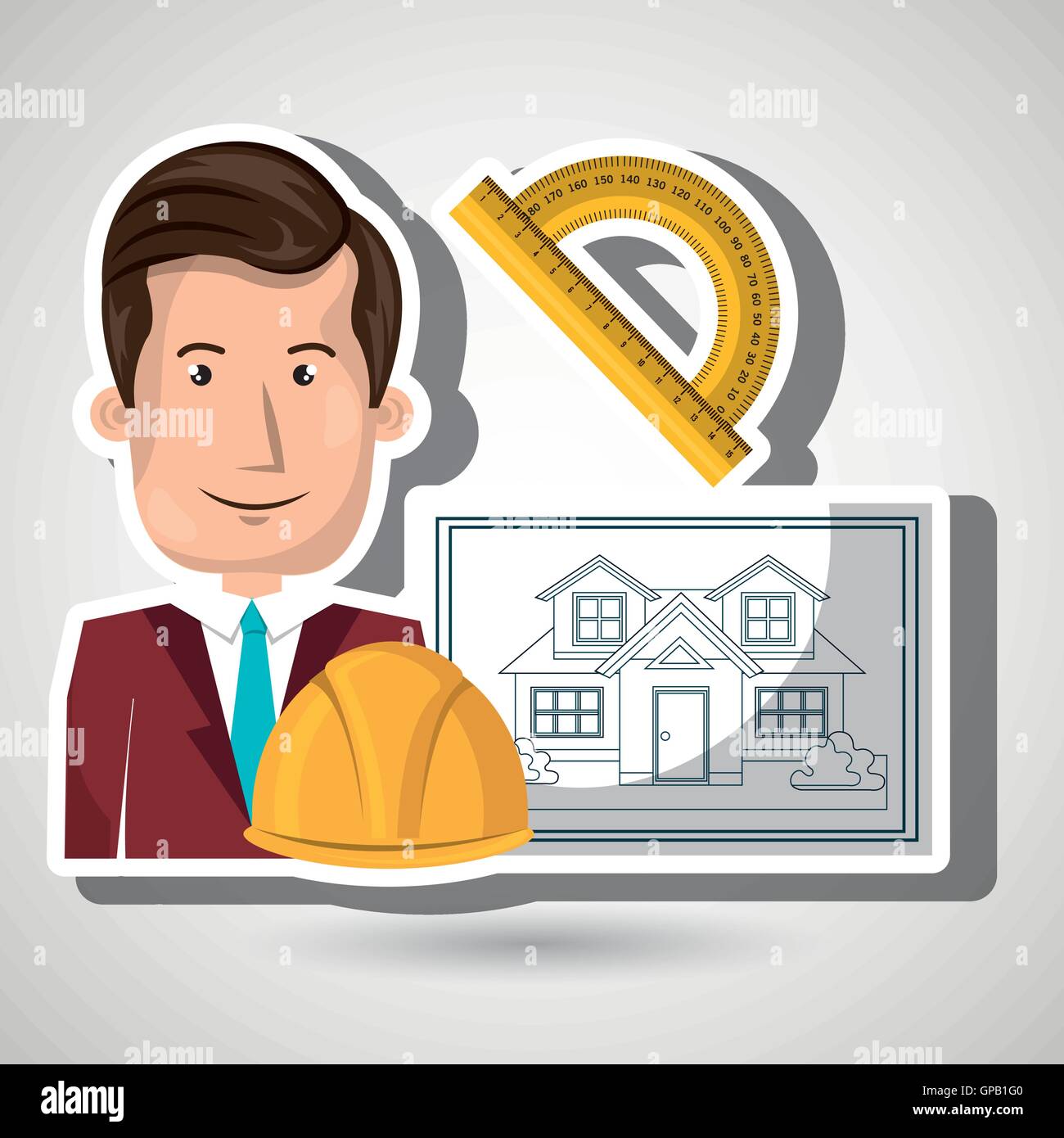 man architect tools Stock Vector Image & Art - Alamy