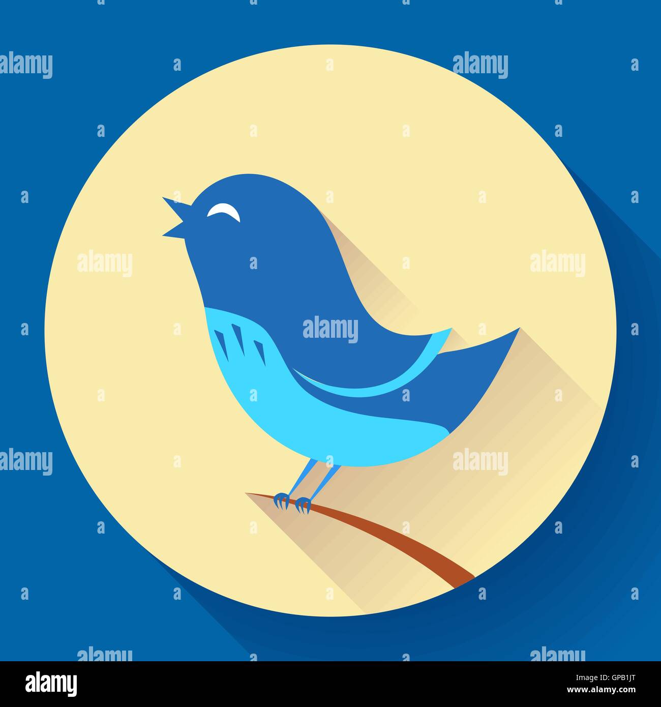 Bird singing vector icon. Flat design style Stock Vector Image & Art ...
