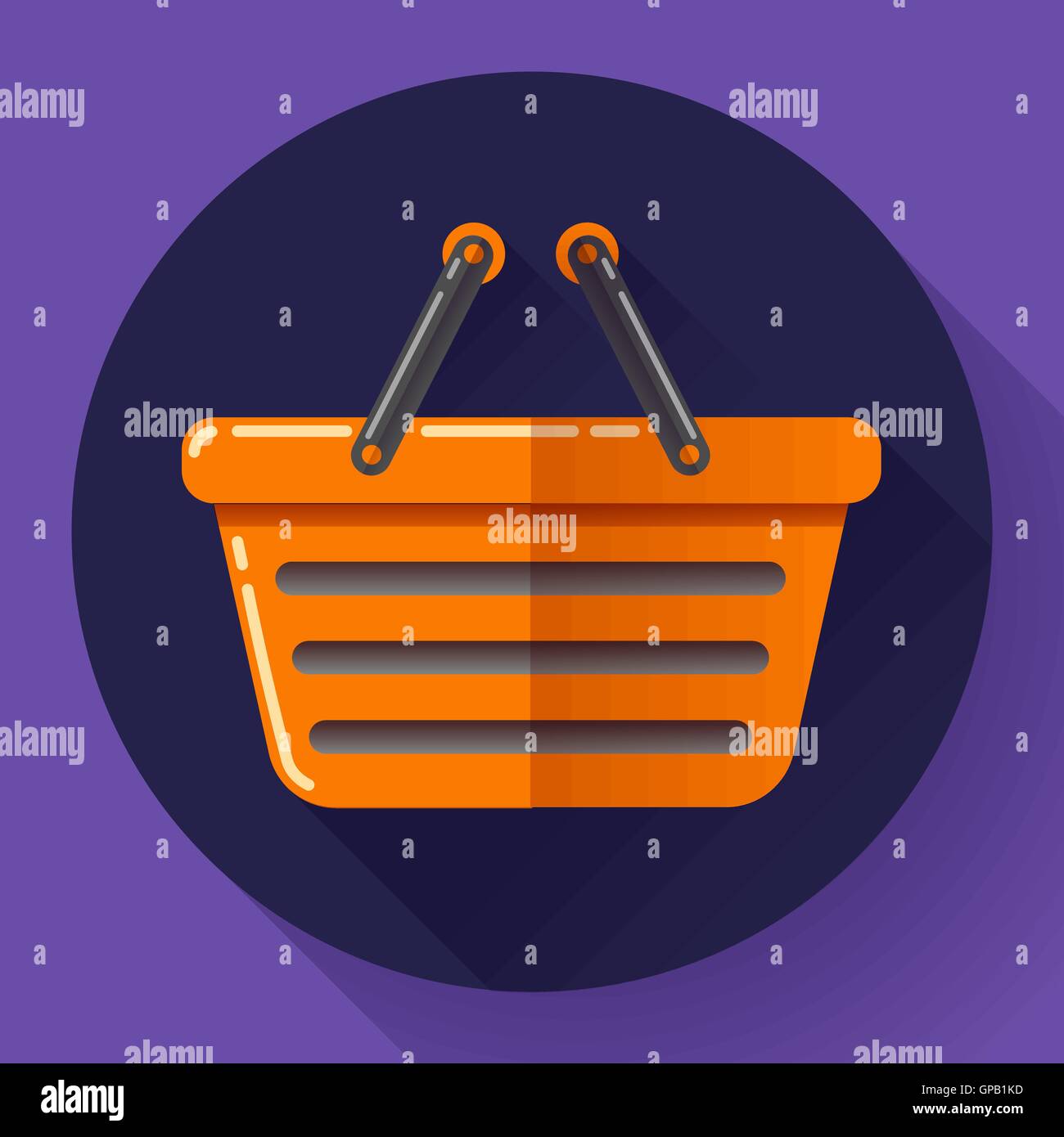 Vector shopping basket icon. Flat design style Stock Vector Image & Art ...