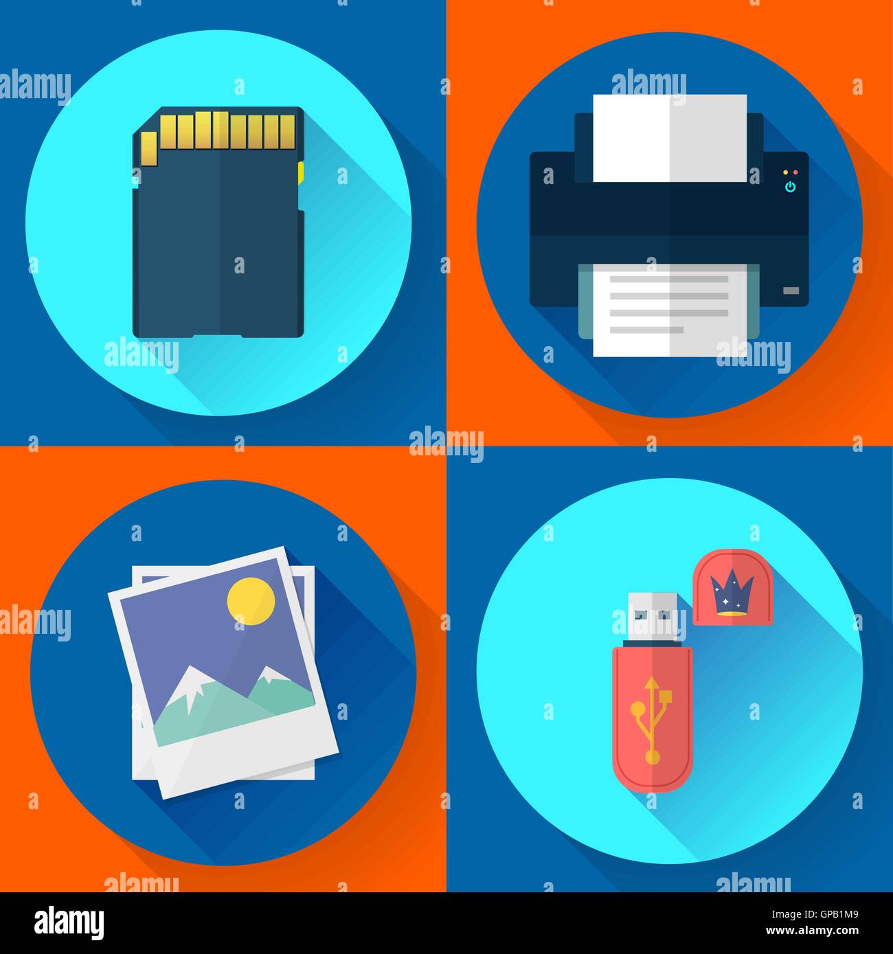set vector computer icons of photo print Stock Vector Image & Art - Alamy
