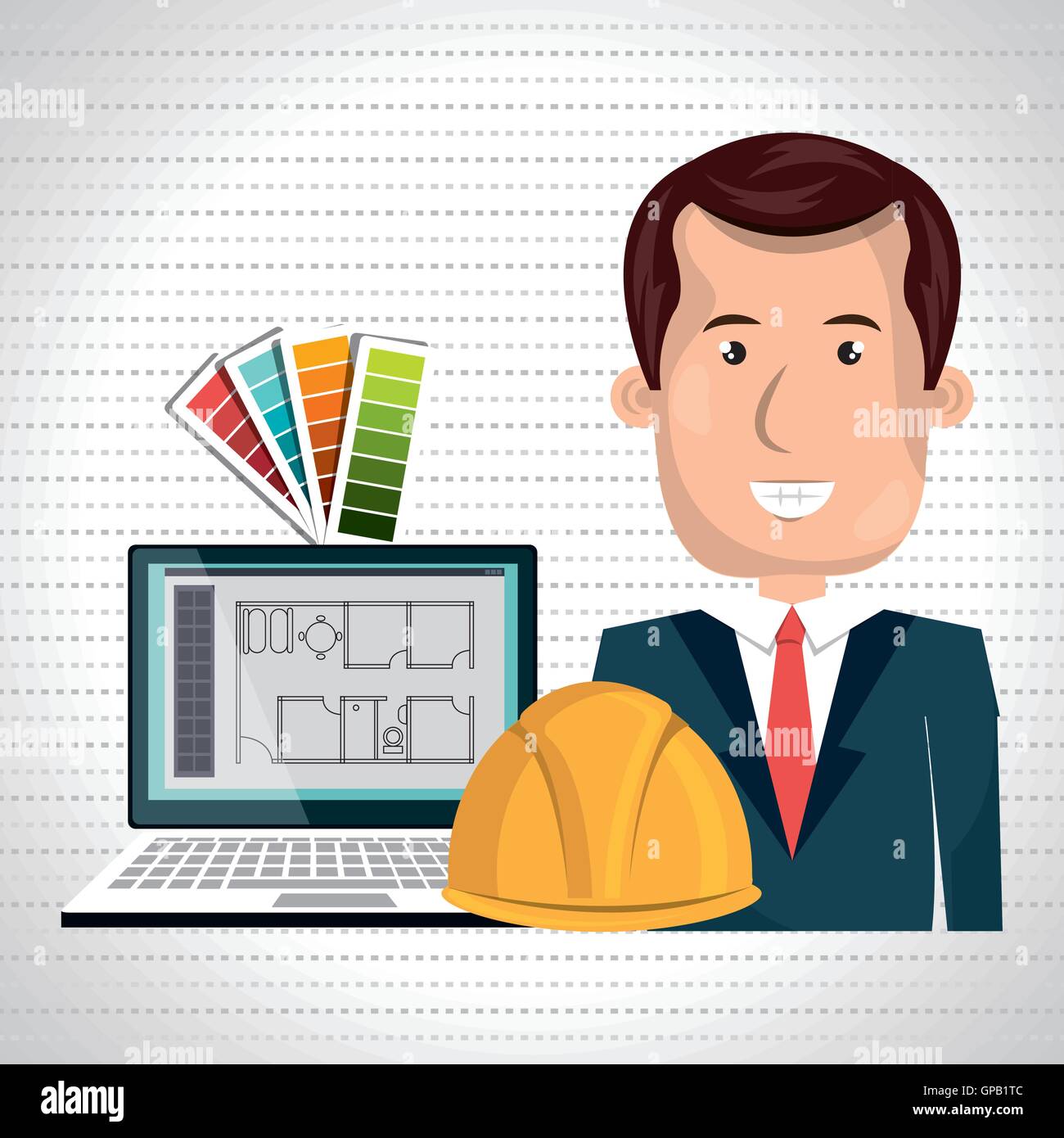 man architect laptop Stock Vector Image & Art - Alamy