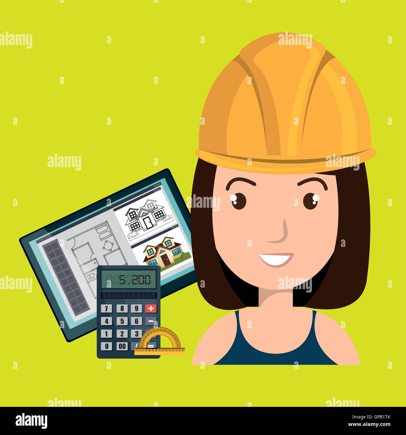 woman architect protractor Stock Vector Image & Art - Alamy