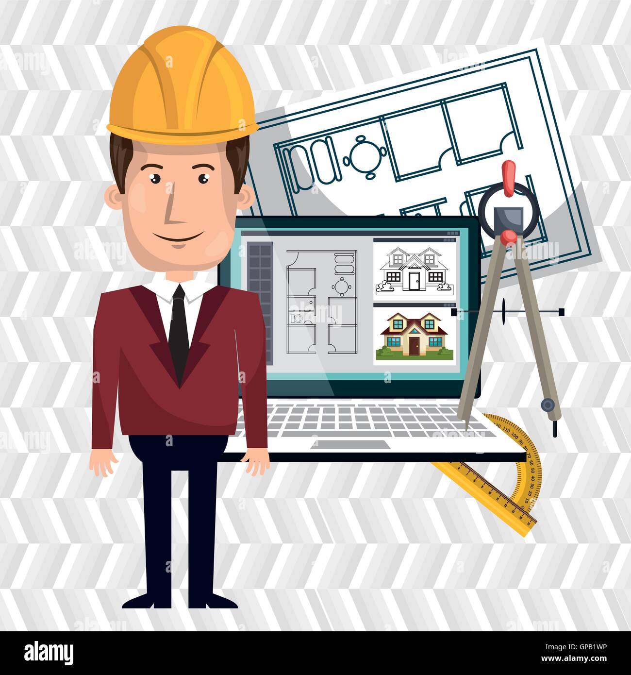architect laptop tools job Stock Vector Image & Art - Alamy