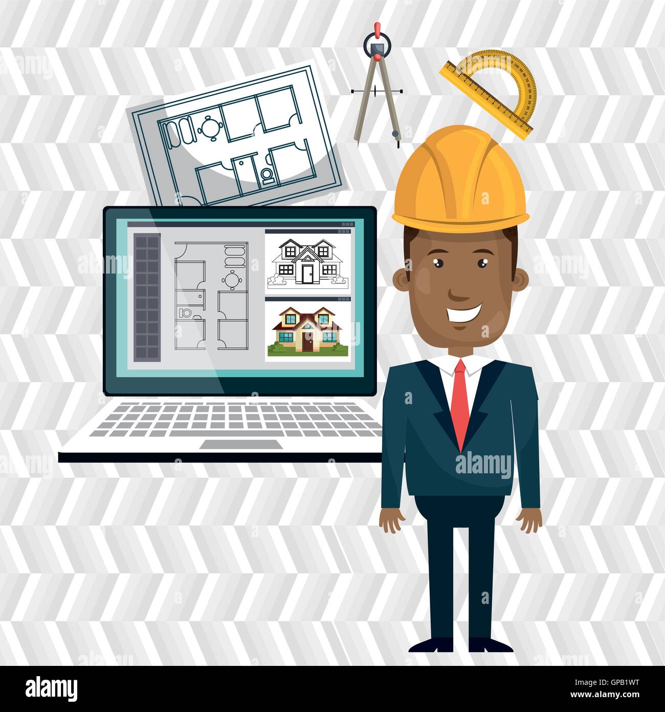architect laptop tools job Stock Vector Image & Art - Alamy