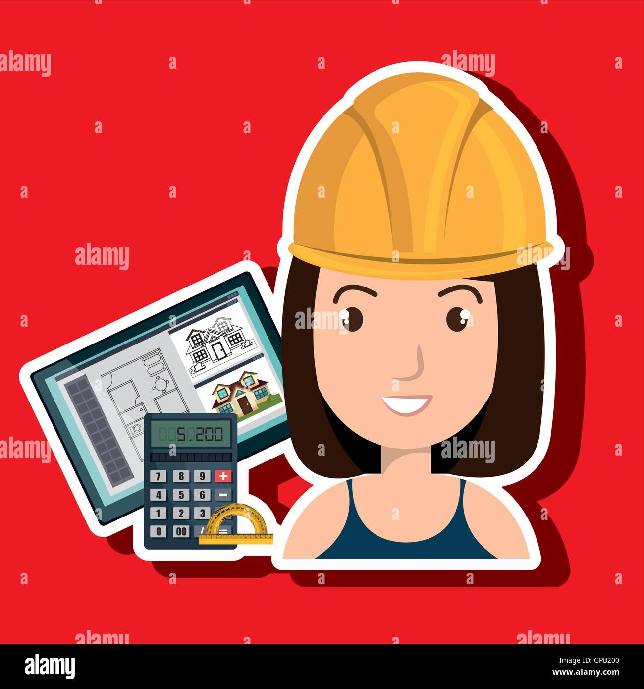woman architect protractor Stock Vector Image & Art - Alamy