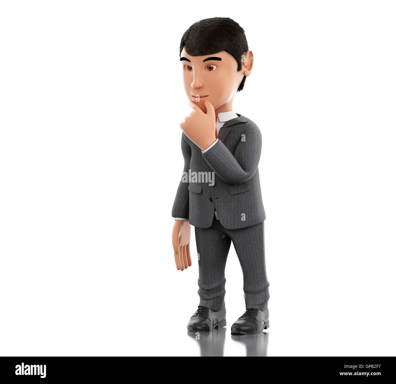 3d Illustration. Businessman thinking. Business and success concept ...