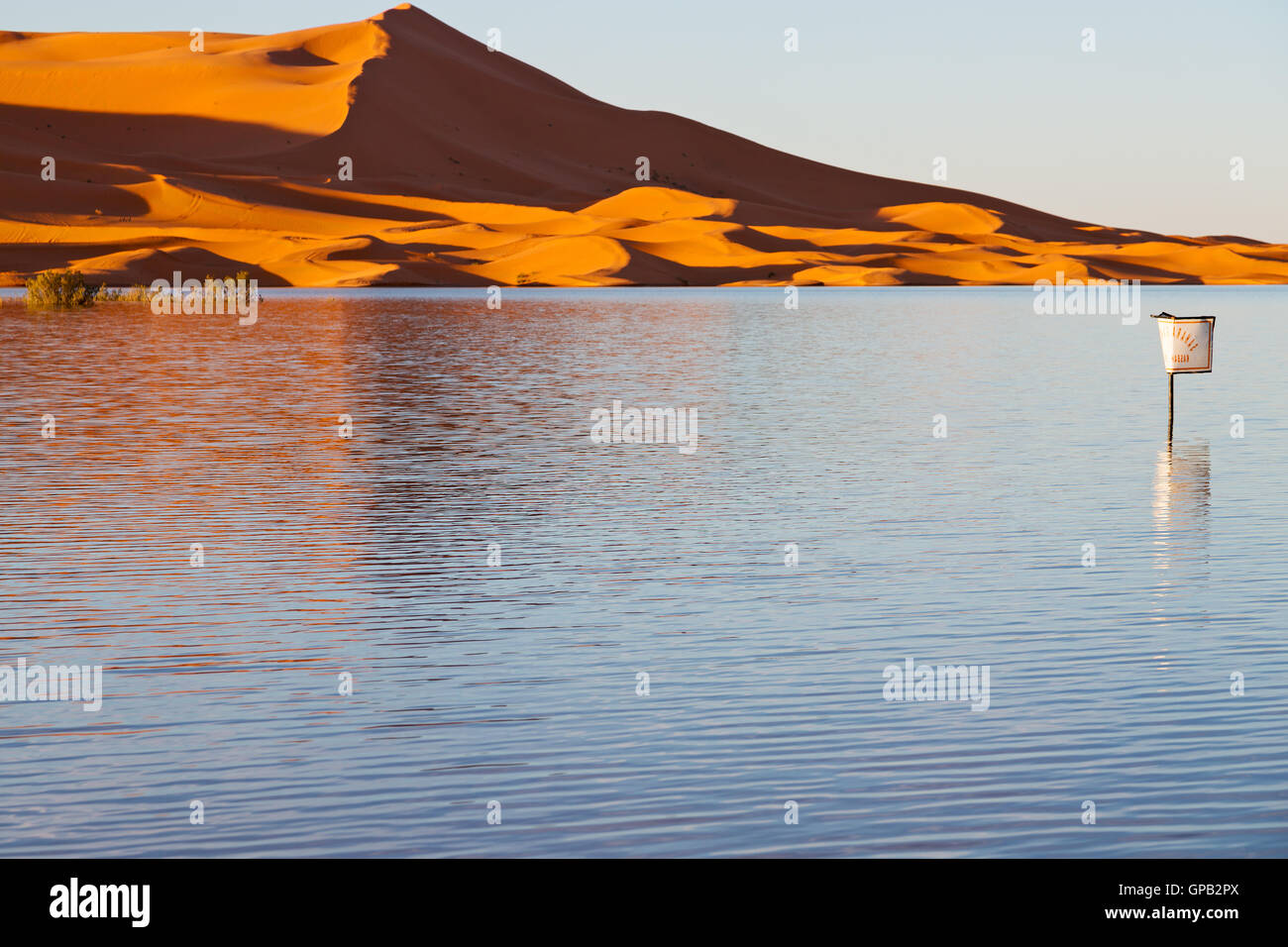 sunshine in the desert of morocco sand and lake dune Stock Photo - Alamy