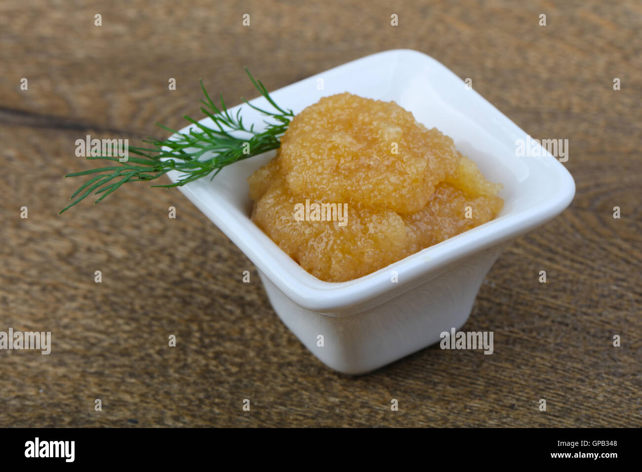 Herring roe with dill on the plate Stock Photo - Alamy