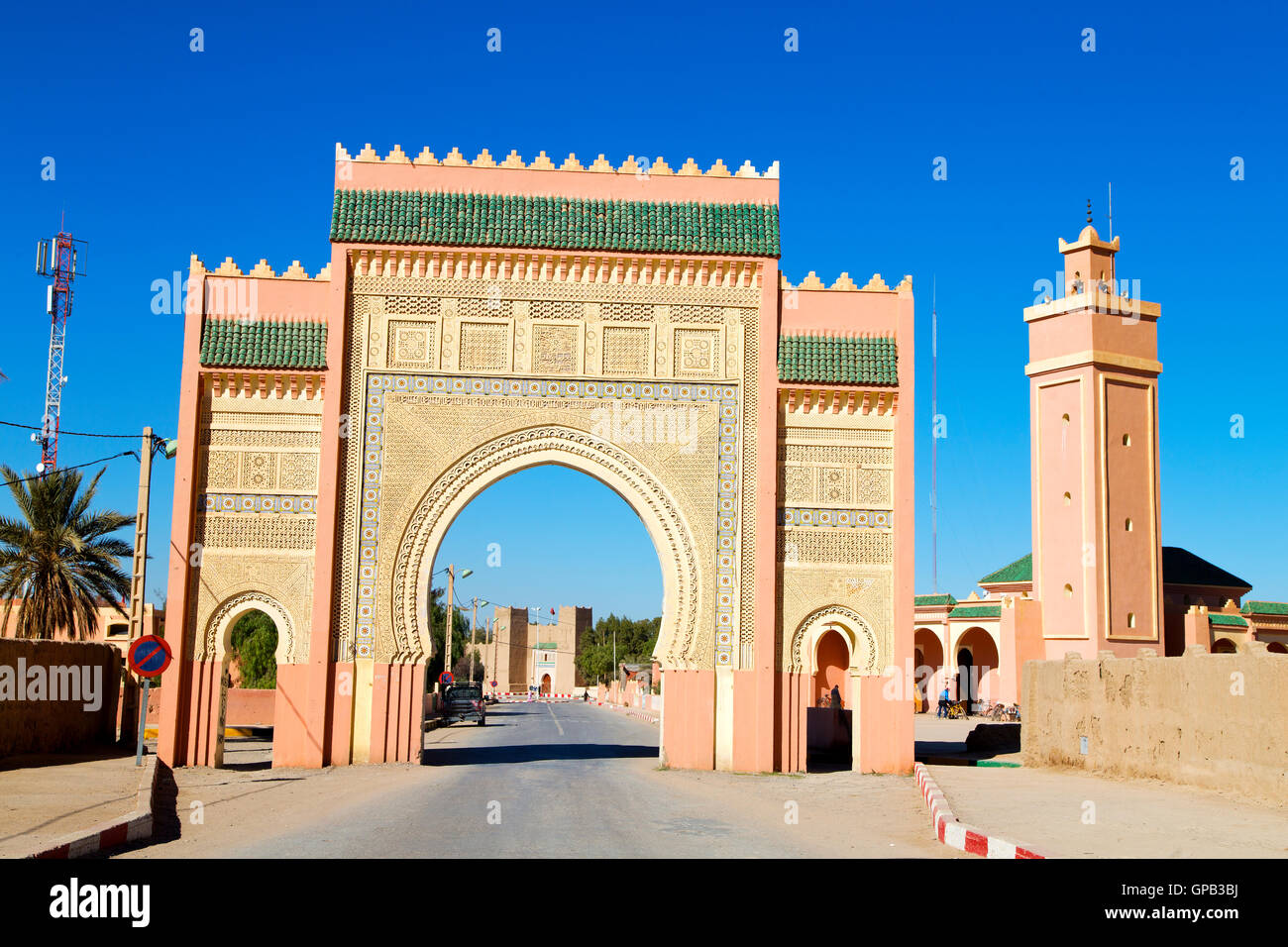 morocco arch in africa old construction the blue sky Stock Photo - Alamy