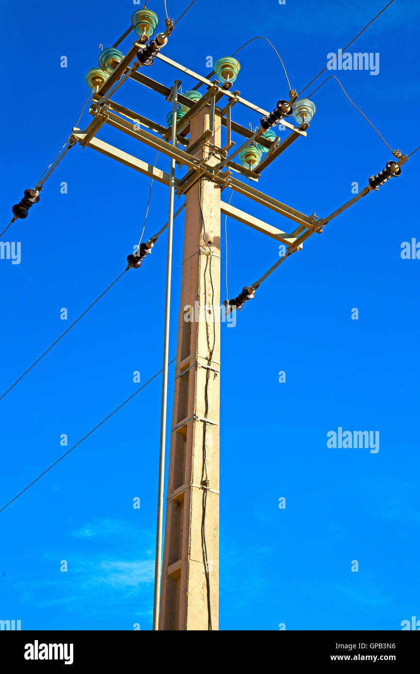 utility pole in africa morocco energy and distribution pylon Stock ...