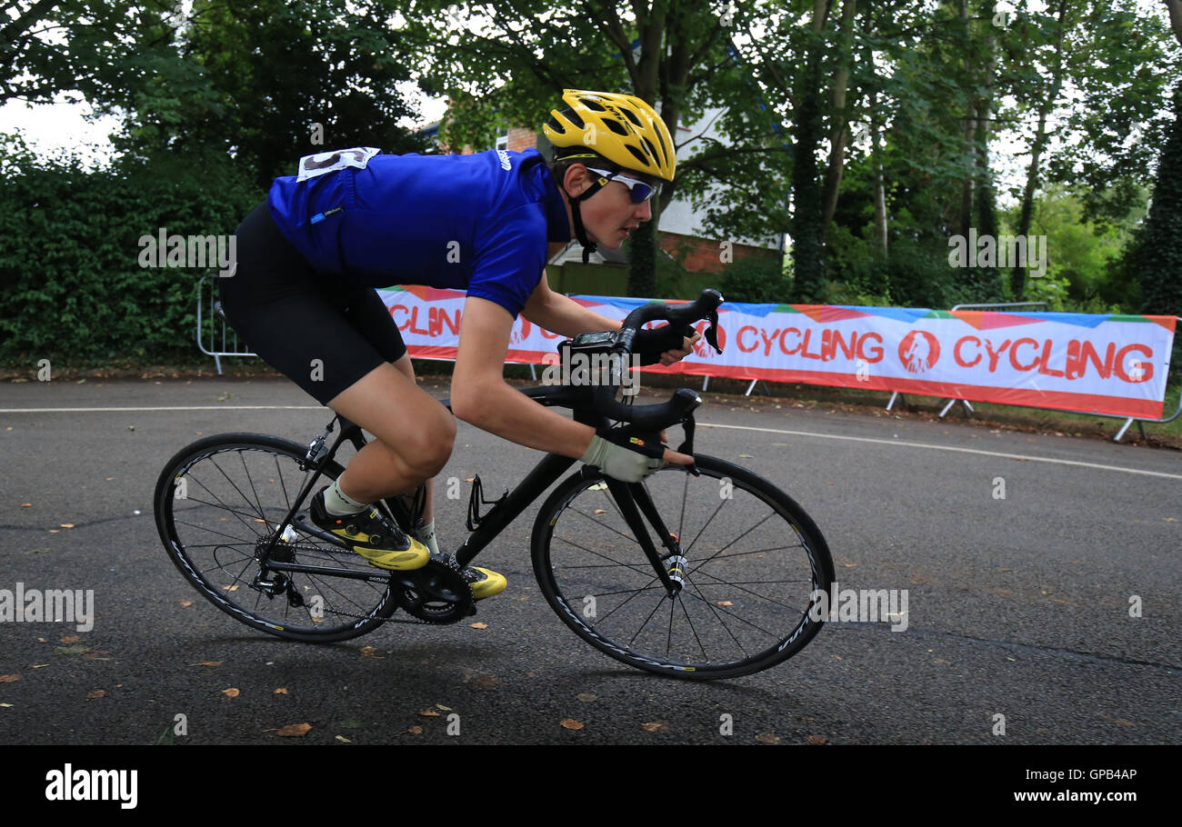 A cyclist representing Scotland competes in the street sprint trials on ...