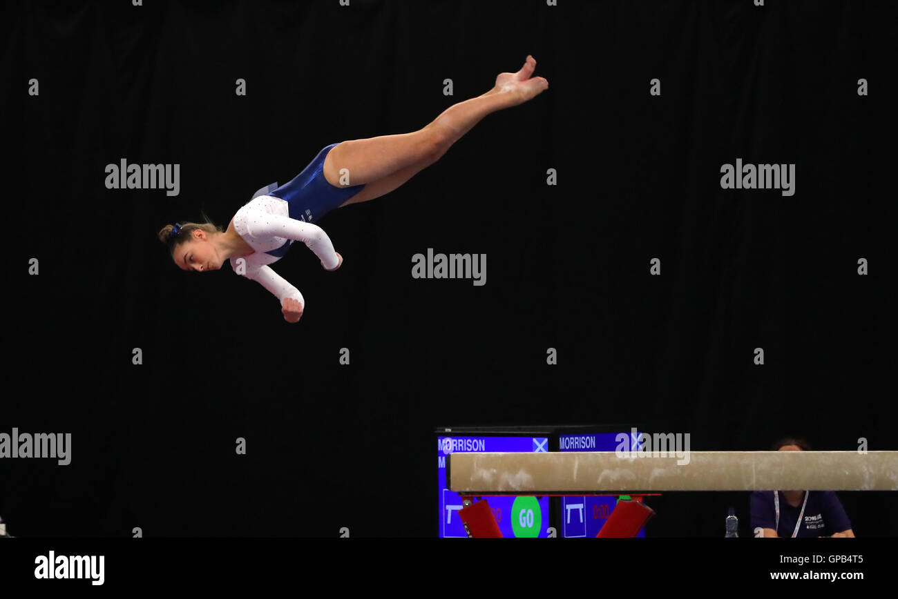Scotland's Megan Morrison in action on the Beam during the Gymnastics ...