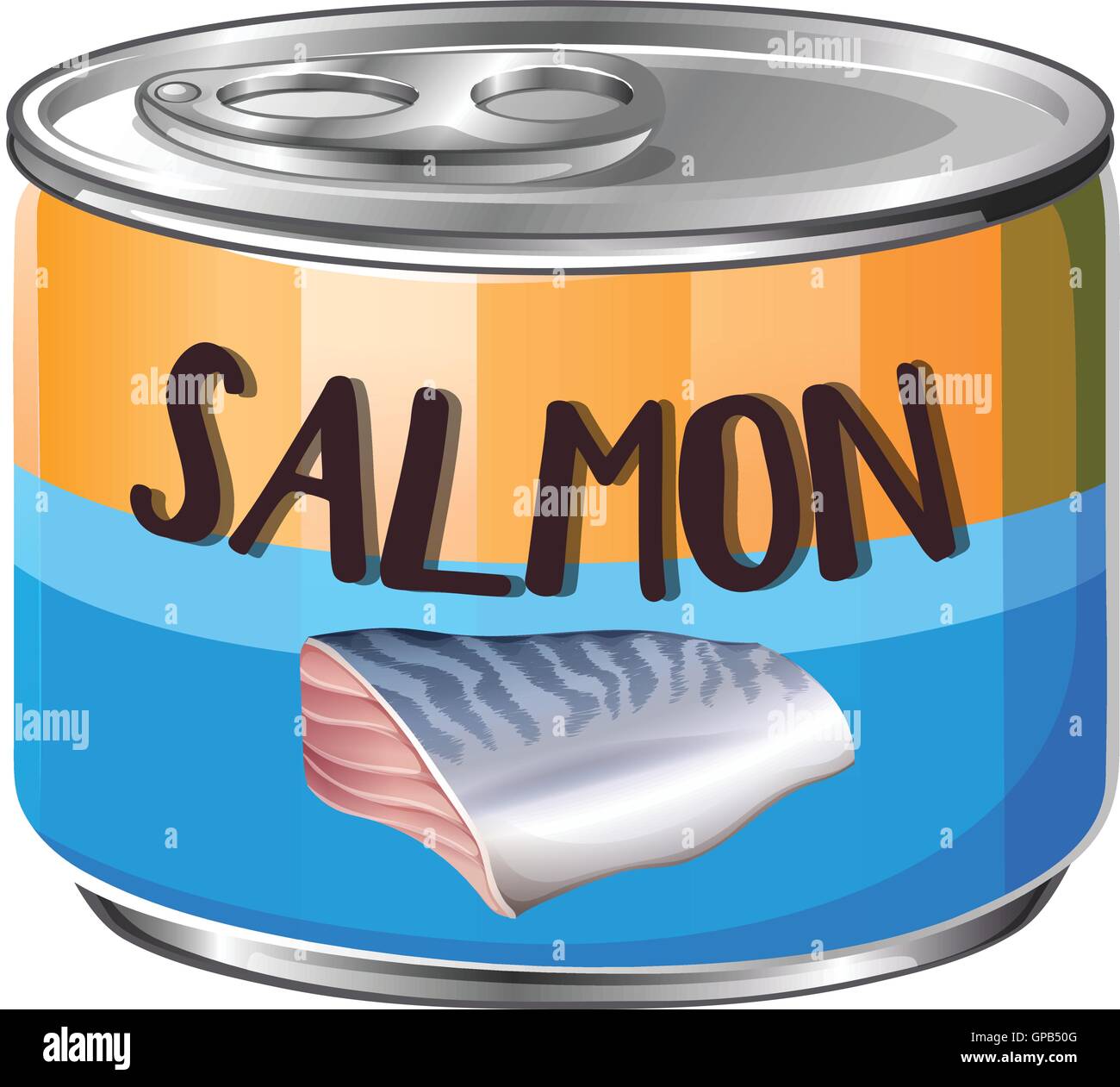 Salmon in aluminum can illustration Stock Vector Image & Art - Alamy