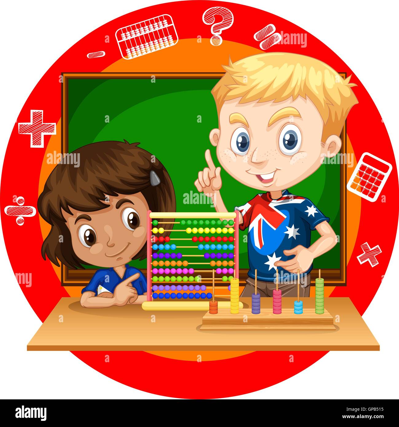 Abacus girl child counting Stock Vector Images - Alamy