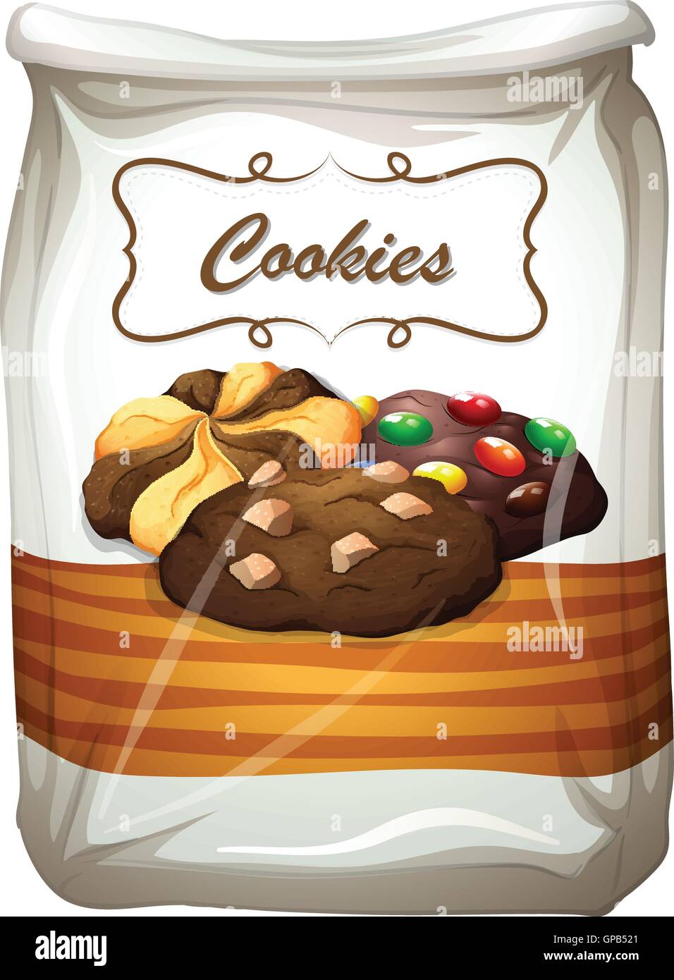Cookies in white bag illustration Stock Vector Image & Art - Alamy