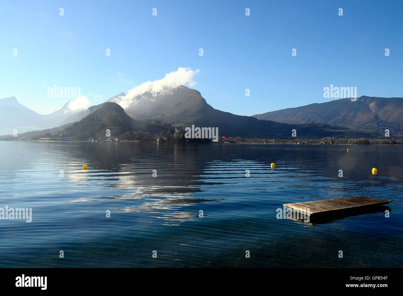 Landscape of Annecy lake and mountains in Savoy, France Stock Photo - Alamy