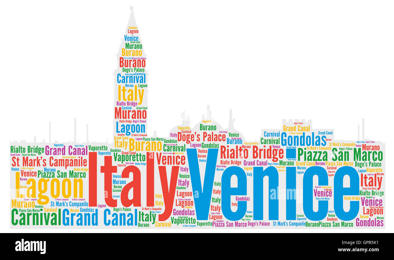 Venice word cloud concept Stock Photo - Alamy