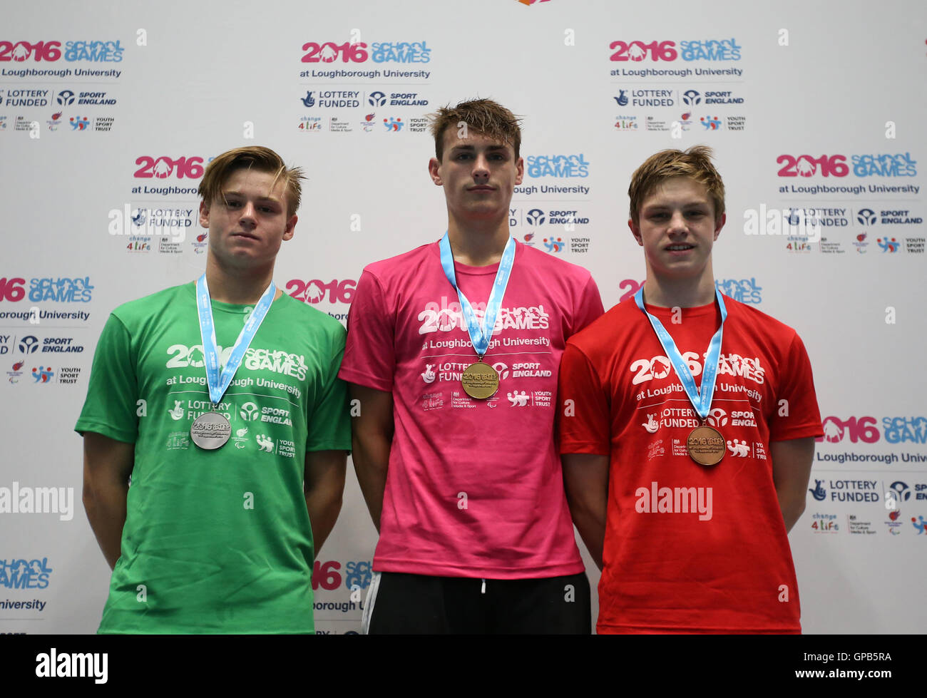 (left-right) Robbie Powell, Jacob Peters and Lewis Fraser on the podium ...