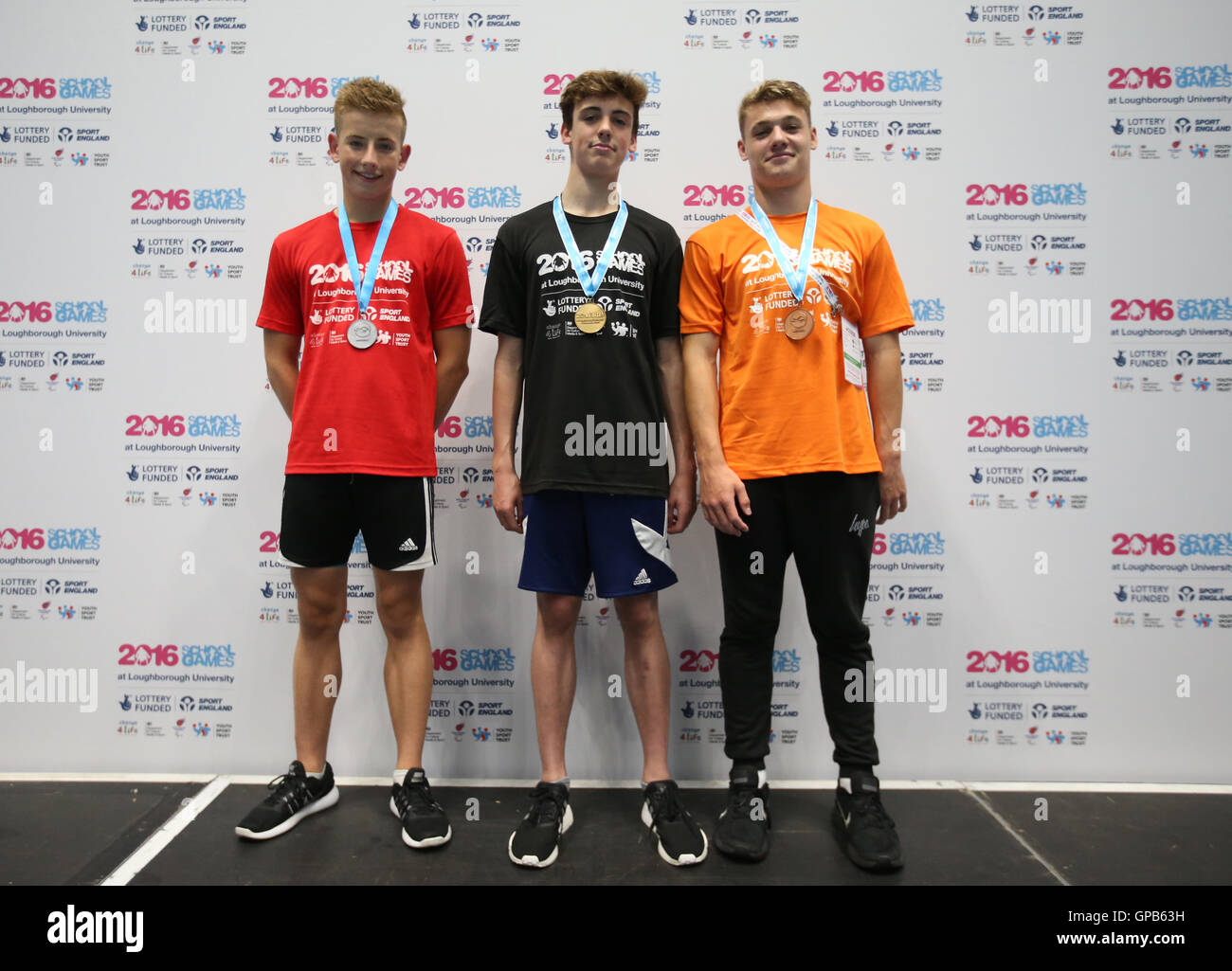 (left-right) Joseph Small, Nicholas Pyle and James Eddy on the podium ...