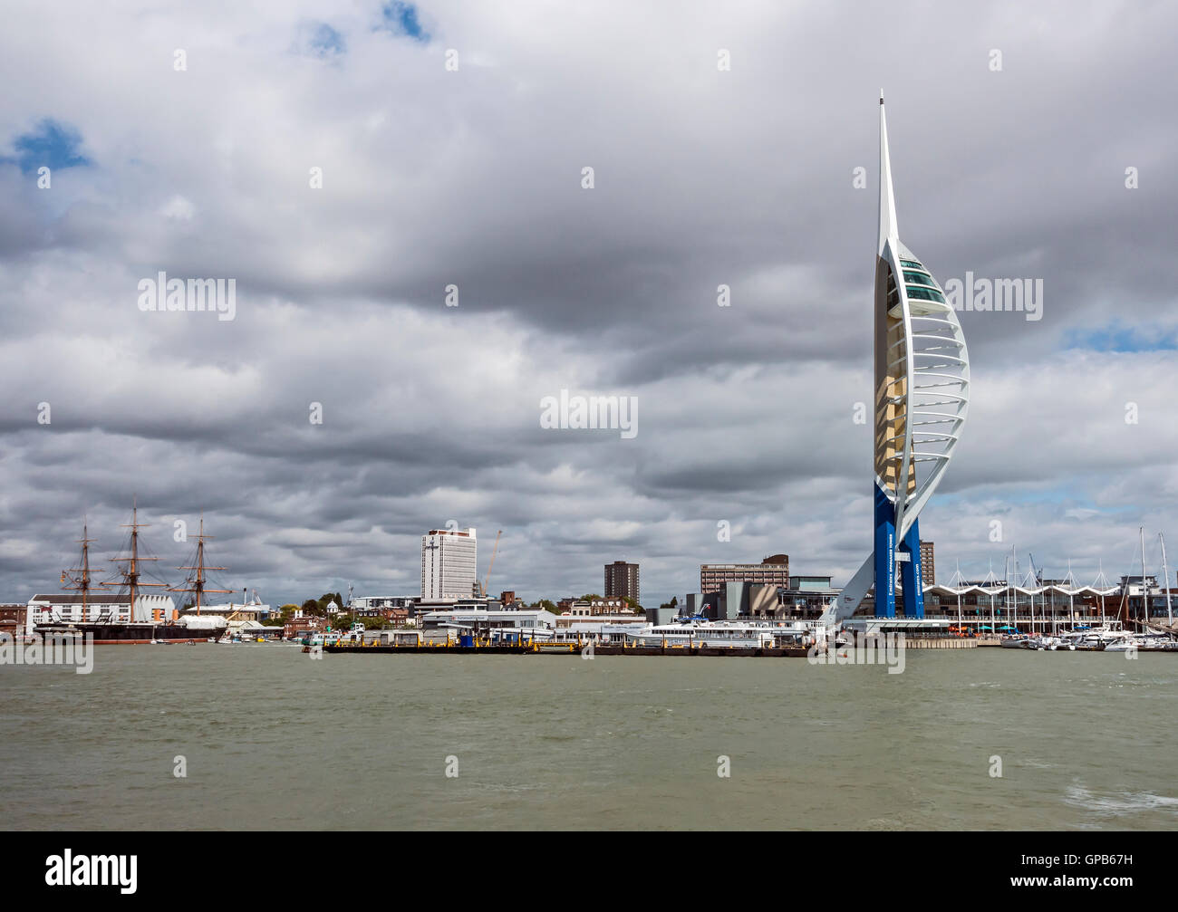 Portsmouth Emirates Spinnaker Tower with shopping centre and ...