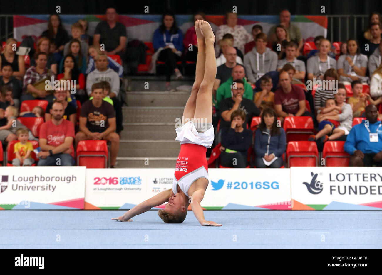 Wales' Benjamin Eyre in action on the Floor during the Gymnastics on ...
