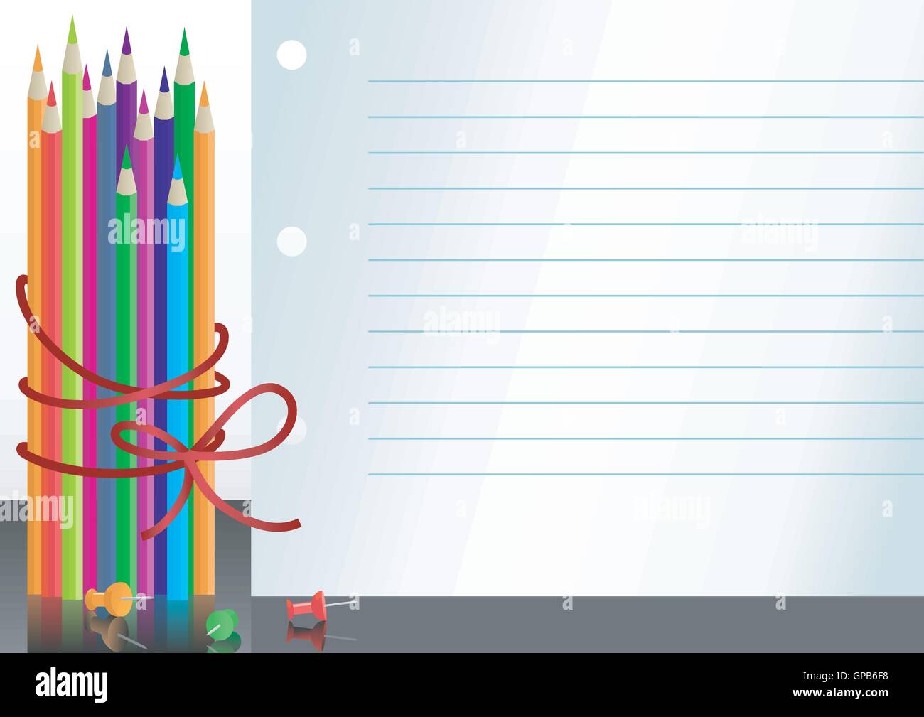 Colored pencils school notebook Stock Vector Images - Alamy
