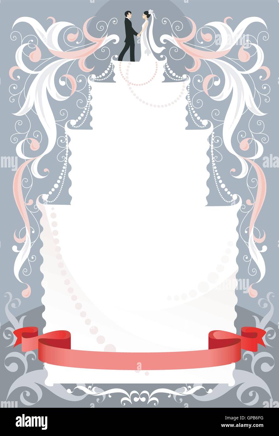 Wedding card with ribbon Stock Vector Image & Art - Alamy