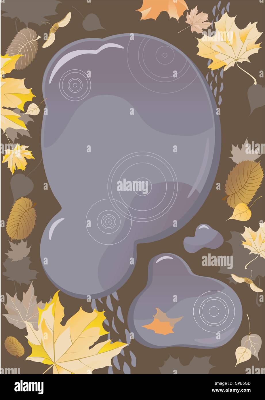 Puddle autumn leaves Stock Vector Images - Alamy
