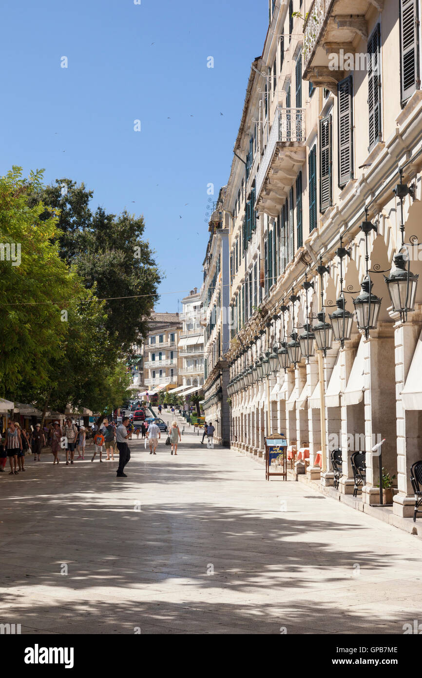 The Liston, Corfu town, Corfu, Greece Stock Photo - Alamy
