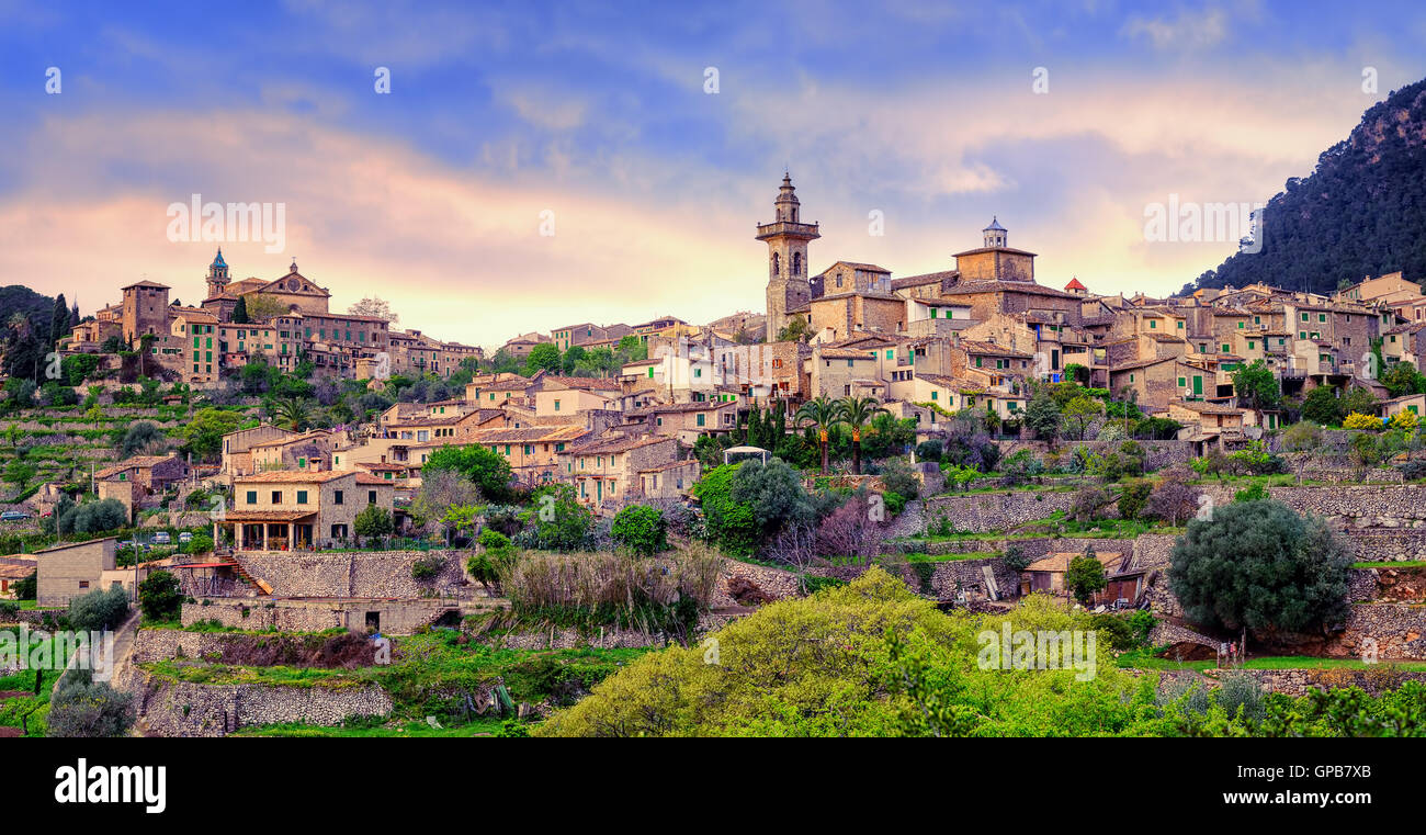 Monastery and hilltop town Valdemossa, Mallorca, Spain. This is the ...