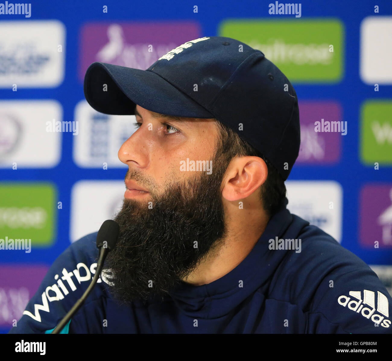England's Moeen Ali during a press conference at the SSE SWALEC Stadium ...