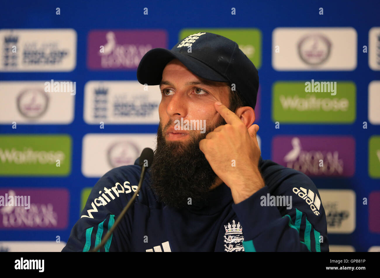 England's Moeen Ali during a press conference at the SSE SWALEC Stadium ...