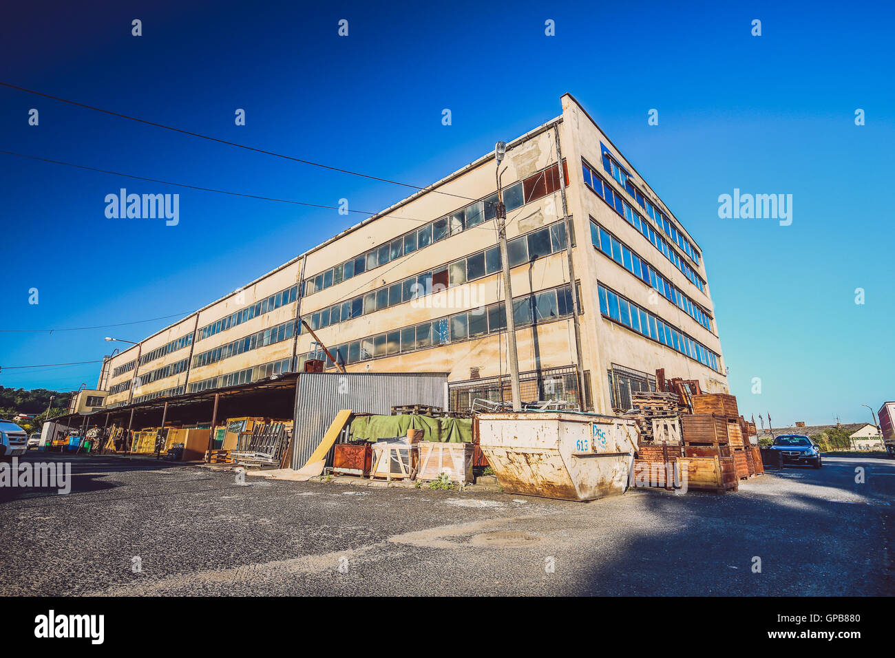 View of the old communist factory Stock Photo - Alamy